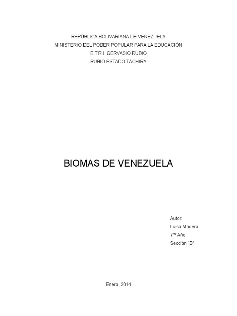 Biomas de Venezuela: Características y Tipos | PDF | Selva | Plantas