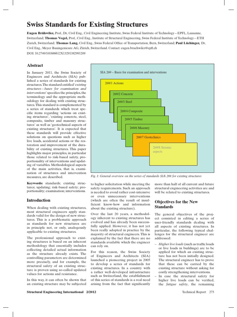 2012 - Swiss Standards For Existing Structures - Brühwiler Et Al | PDF ...