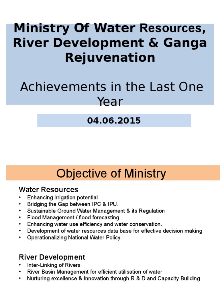 Ministry of Water Resource Presentation | PDF | Water Resources | Geographic Information System