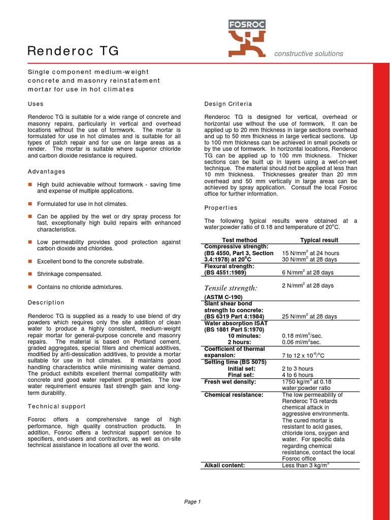 Renderoc TG | Concrete | Corrosion