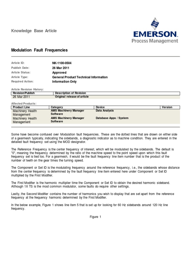 CSI Knowledge Base Article Modulation Fault Frequencies | PDF | Harmonic | Trademark