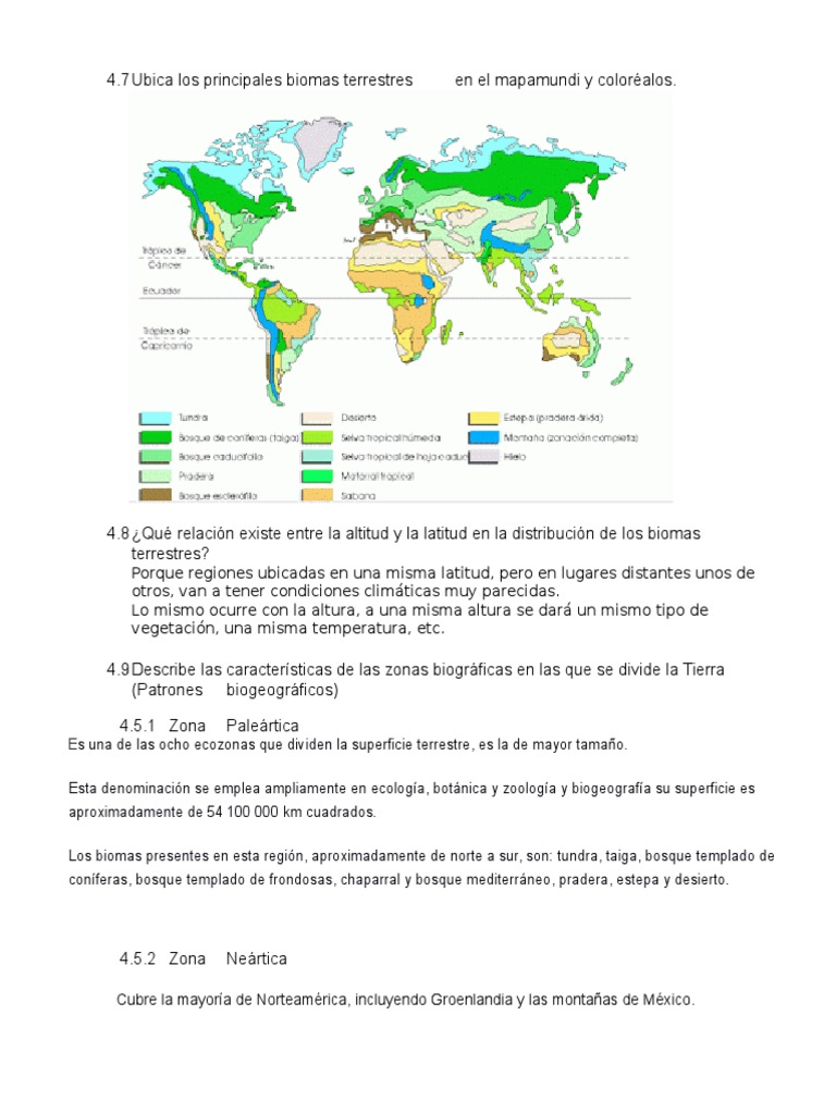 Mapa de Biomas Terrestres del Mundo | PDF | Biomas | Geografía Física