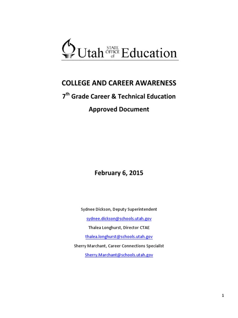 7th Grade Career Awareness Curriculum | PDF | Project Based Learning ...