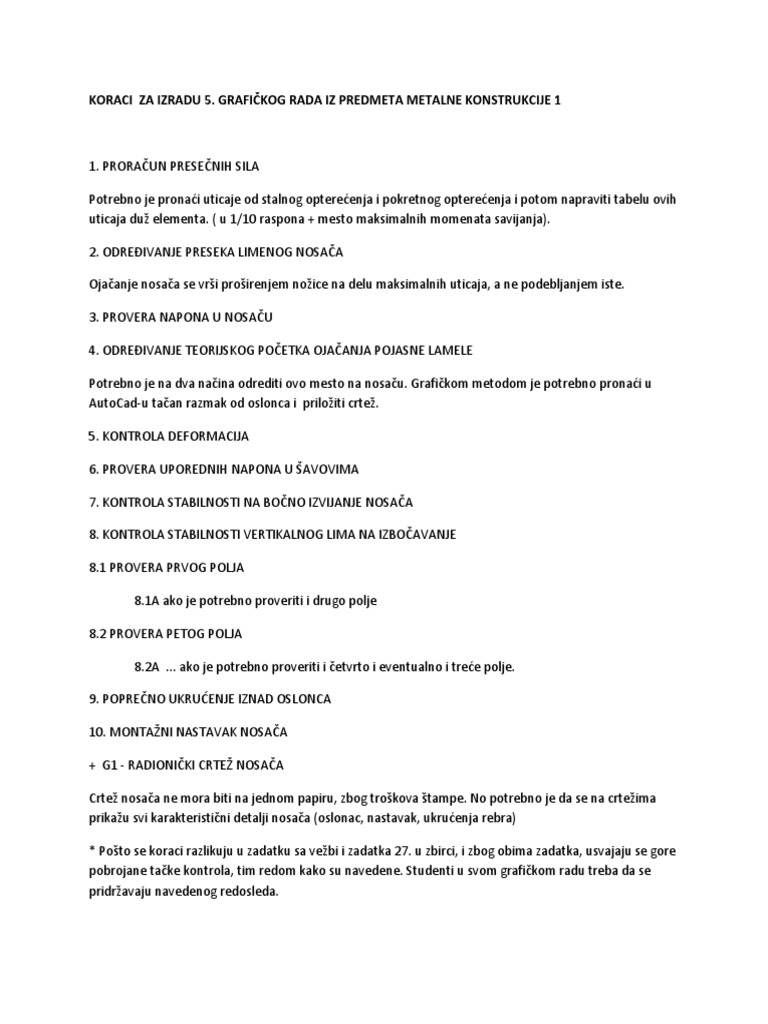 Koraci Za Izradu 5. Grafičkog | PDF