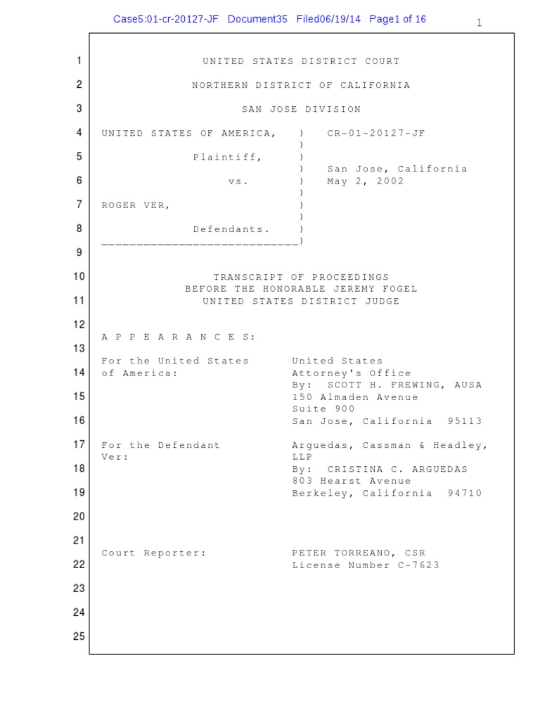 Second Ver Hearing Transcript PDF | PDF | United States Federal ...