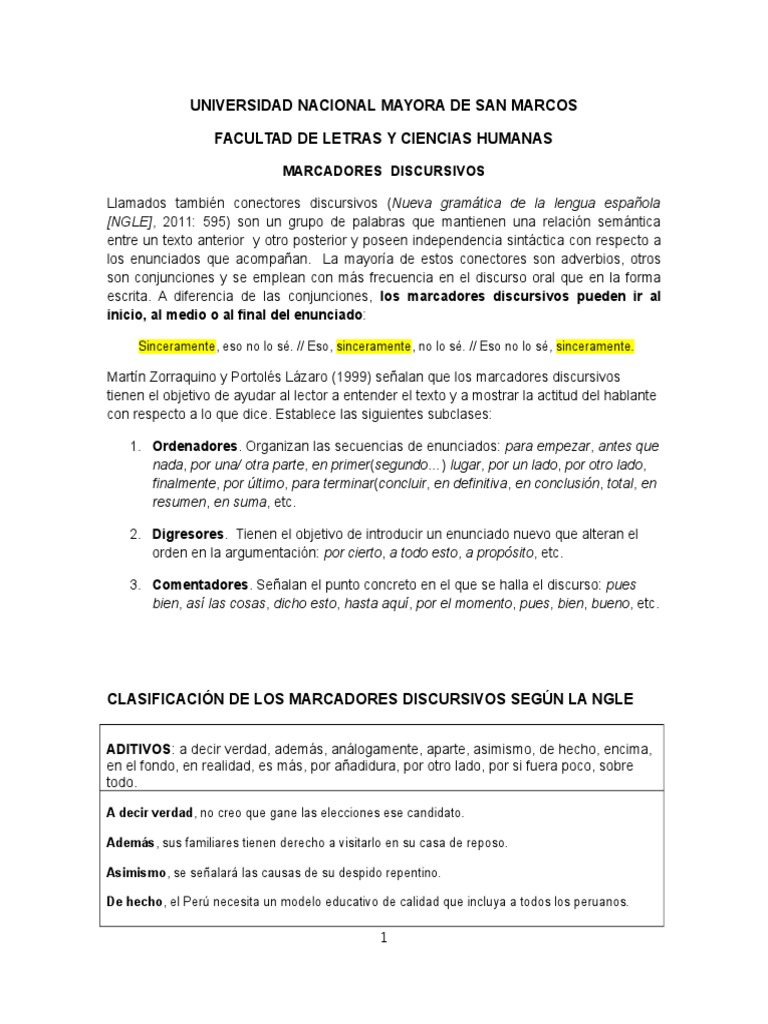 Marcadores Discursivos-Esquema | PDF | Lingüística | Idiomas