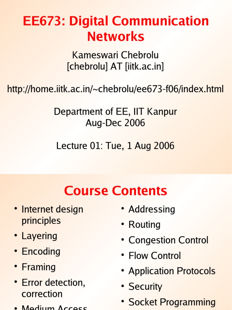 Lec01 Overview Chebrolu | PDF | Routing | Computer Network