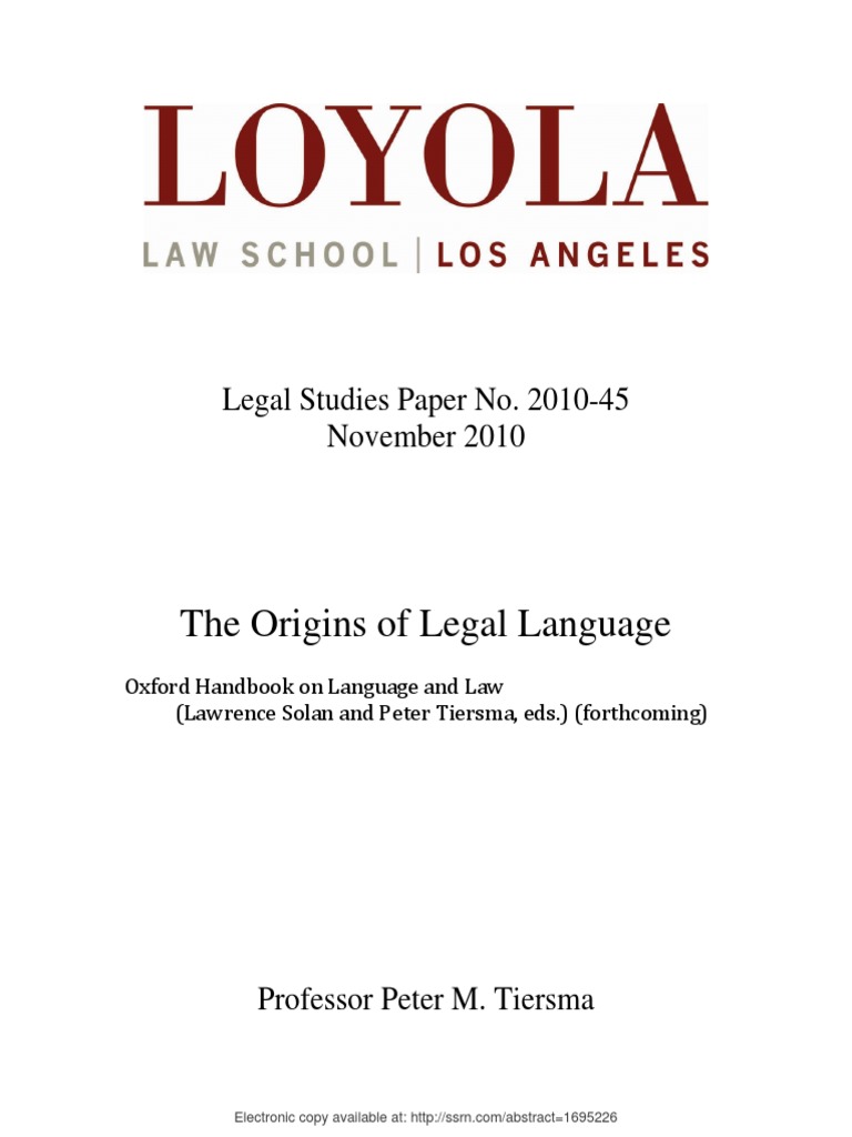 Origins of Legal Language Explained | PDF | Roman Law | Byzantine Empire