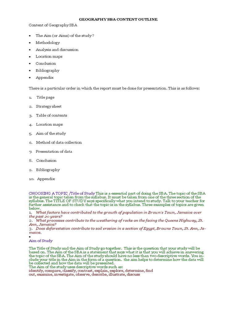 Sba Geo Outline PDF | PDF | Map | Data