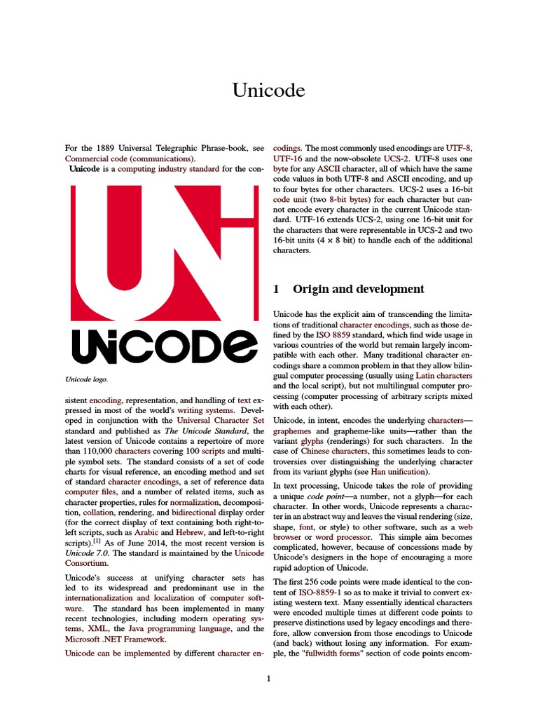 Uni Code | Character Encoding | Typefaces