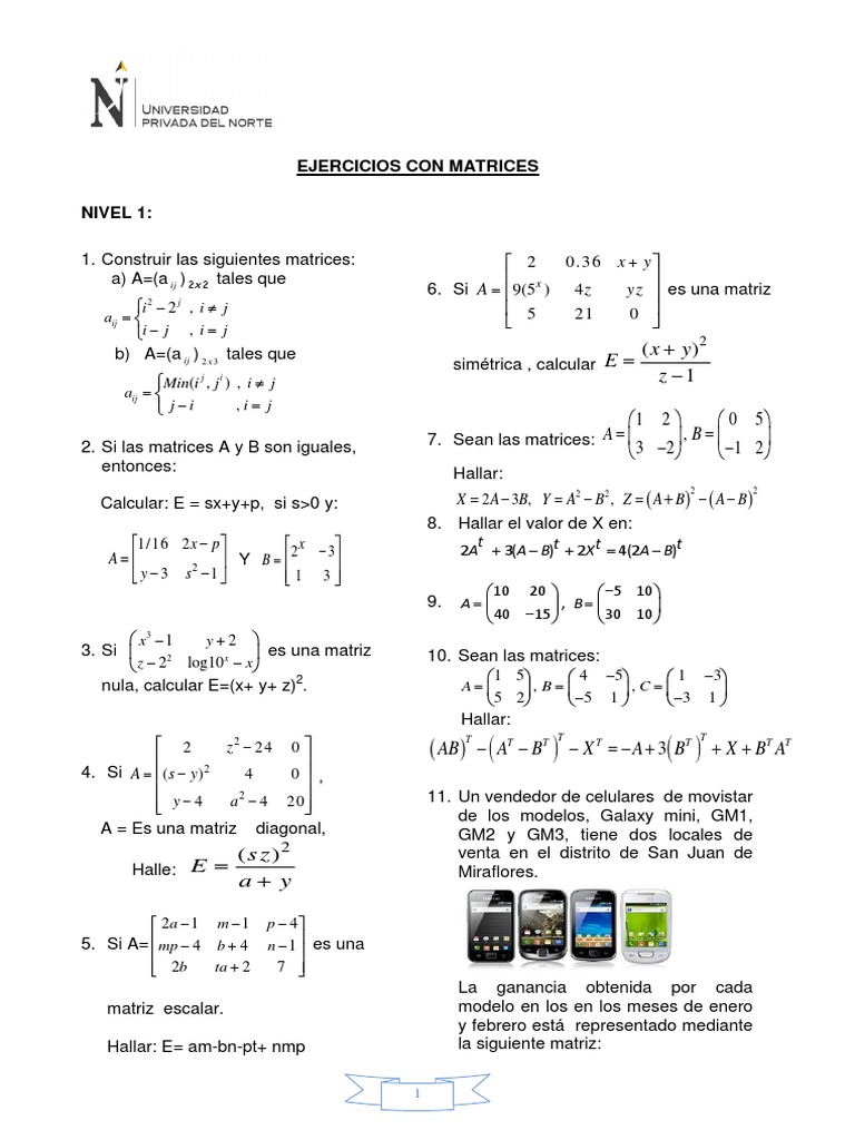 9) Prã Ctica de Matrices | PDF | Matriz (Matemáticas) | Teoría del operador