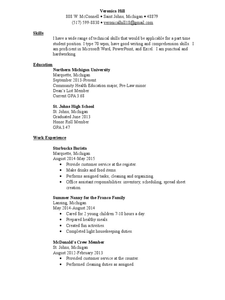 Veronica 2015 Resume | PDF