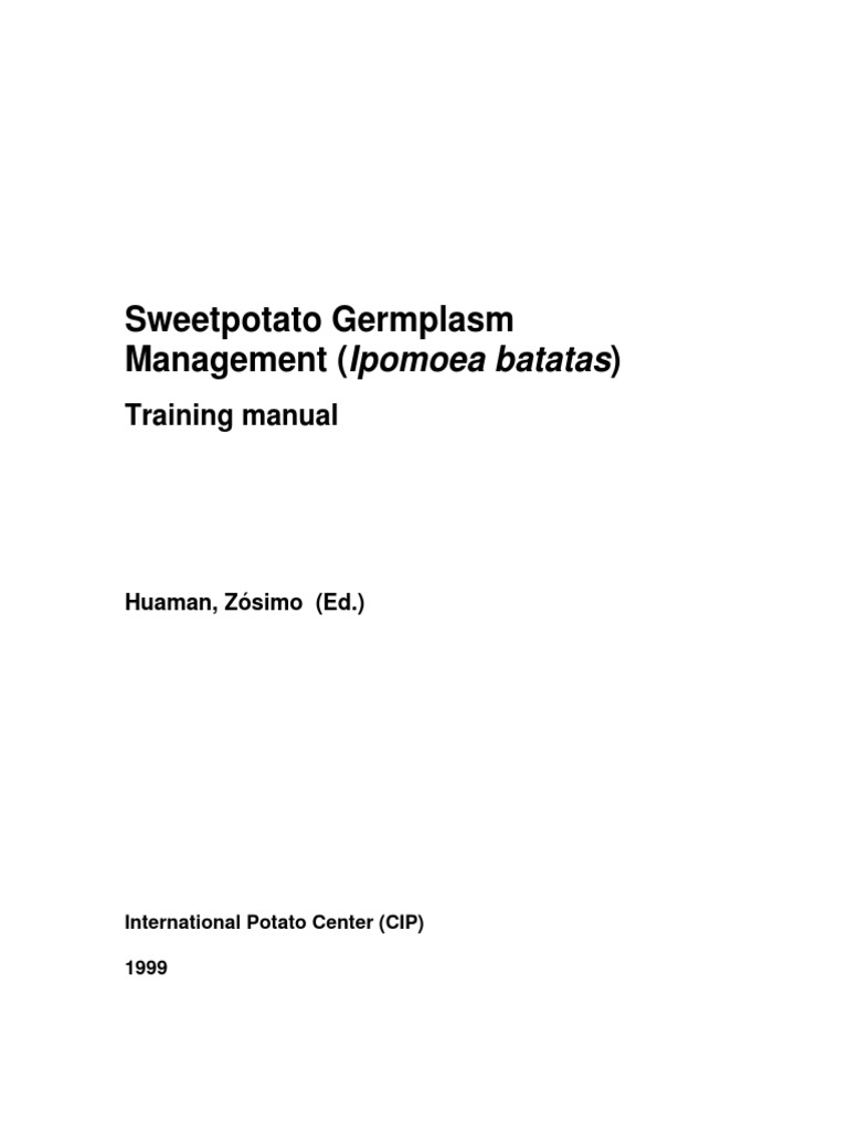 Sweetpotato Germplasm Management - Ipomoea Batatas - Training Manual | PDF | Petal | Sweet Potato
