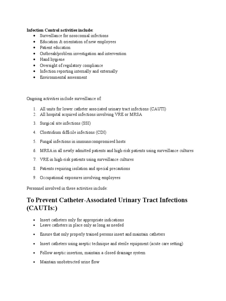 Infection Control Best Practices Guide | PDF | Infection Control ...