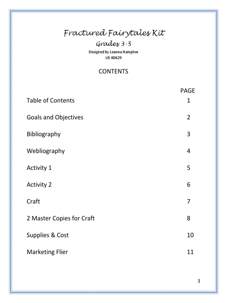 Fractured Fairytales Kit 3-5 60629 | PDF | Fairy Tales | Cinderella