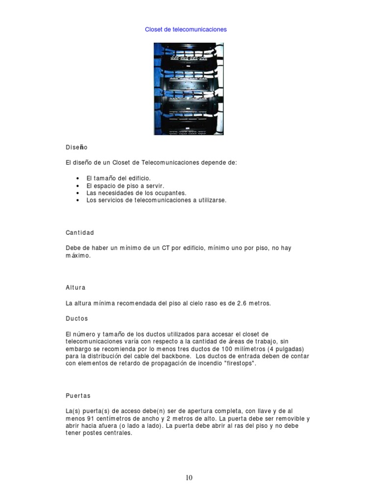Closet de Telecomunicaciones | PDF