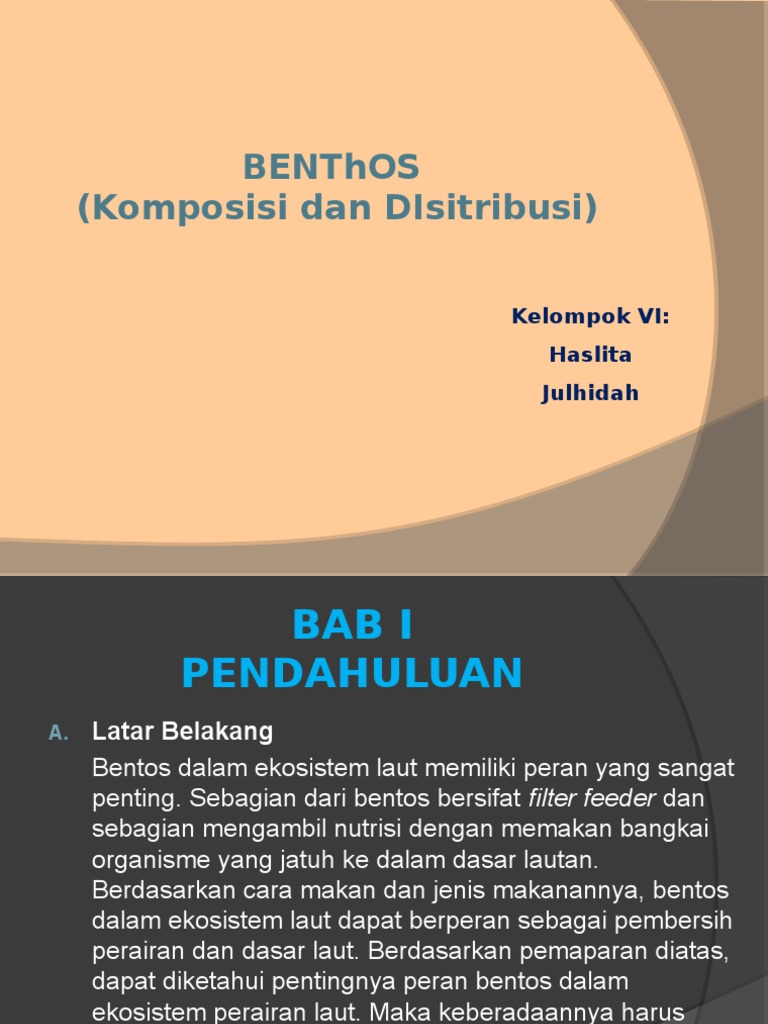 Peran Penting Bentos di Laut | PDF