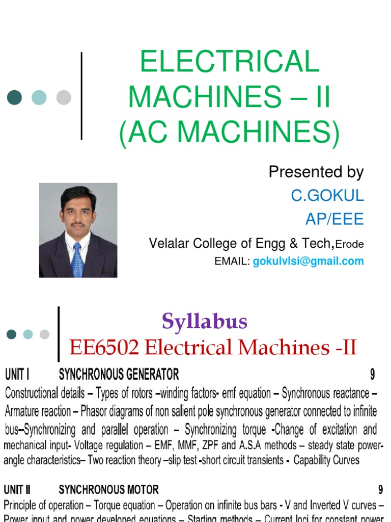 AC Electrical Machines Overview | PDF | Electric Motor ...