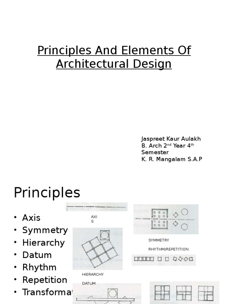 Principles and Elements of Architectural Design | PDF | Teaching ...