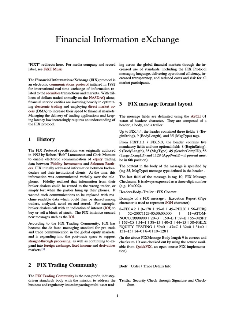 Financial Information EXchange | PDF | Data Transmission | Networking ...