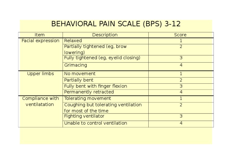 Behavioral Pain Scale | PDF