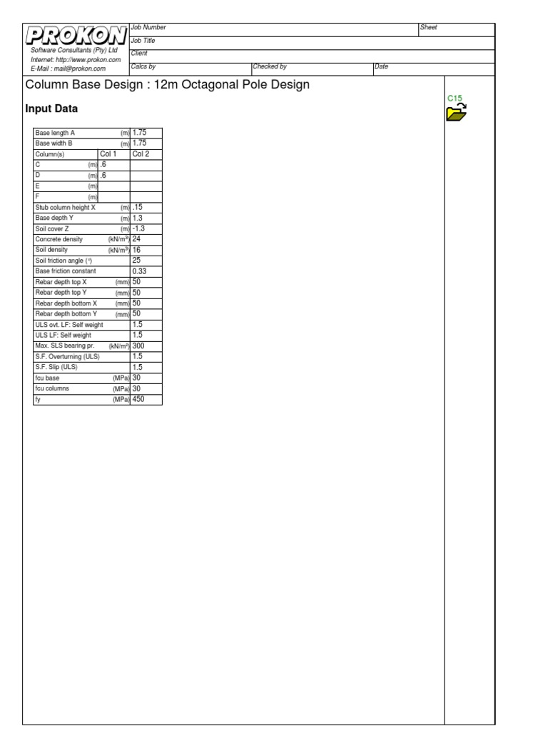 12m Octagonal Pole Foundation Design | PDF | Structural Engineering ...