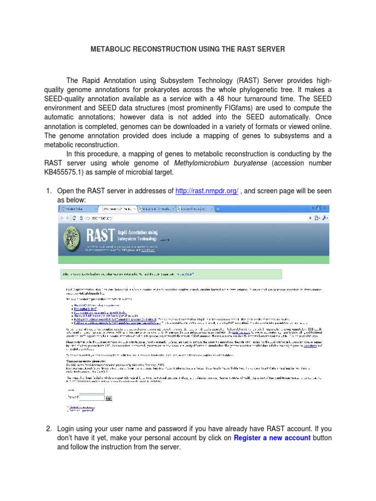 Metabolic Reconstruction by RAST Server | PDF | Biological Engineering ...
