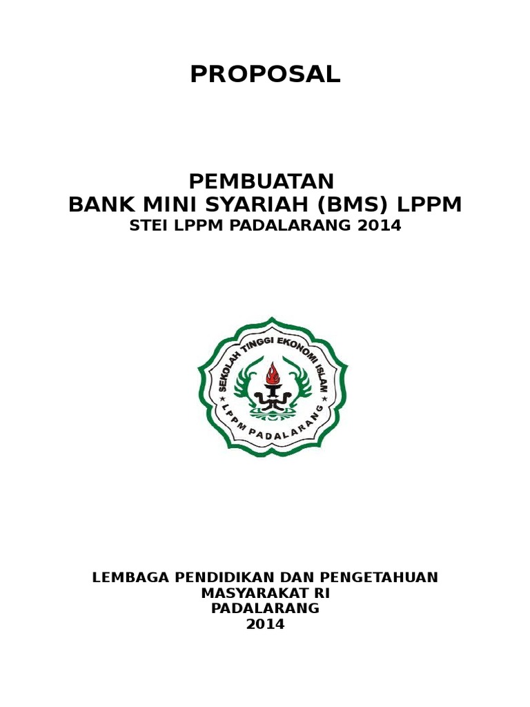 PROPOSAL Bank Mini Syariah | PDF | Bisnis