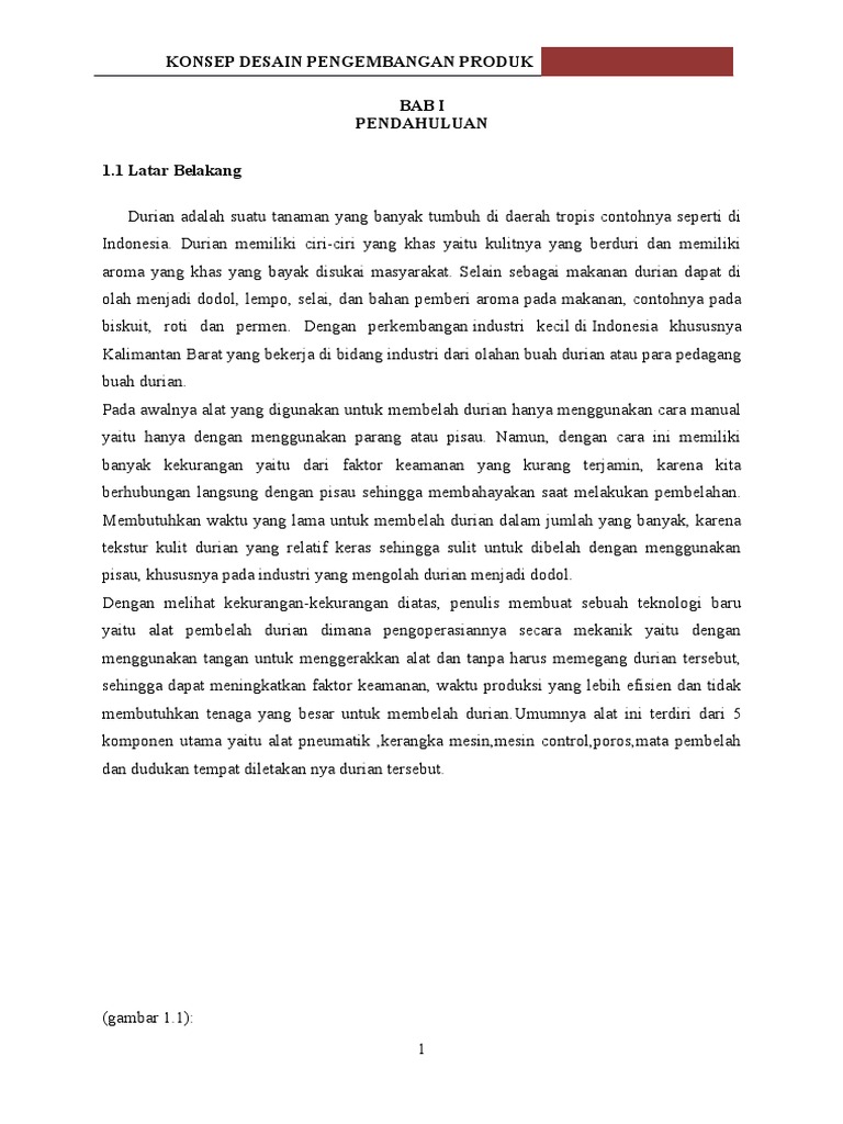 Laporan Design Producs Pembelah Durian | PDF