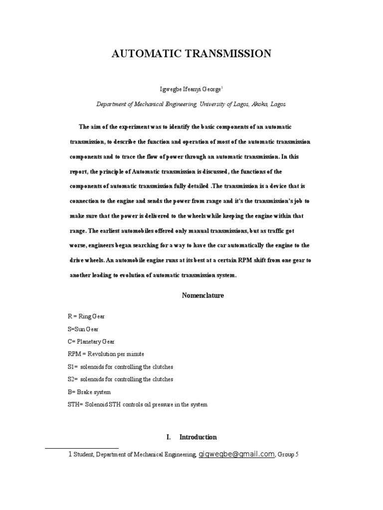 Automatic Transmission | PDF | Automatic Transmission | Transmission ...
