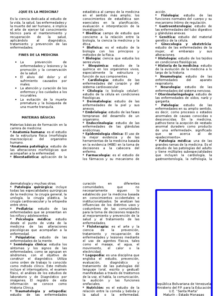 Triptico Medicina