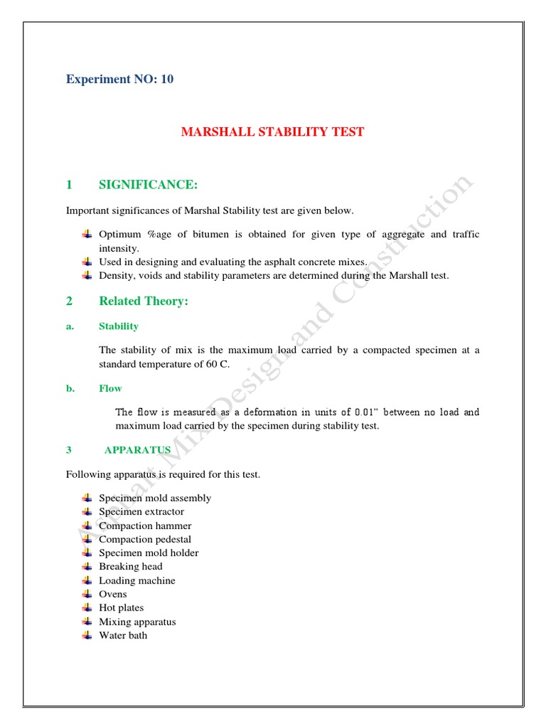Marshall Stability Test Procedure Guide | PDF | Asphalt | Track Gauge