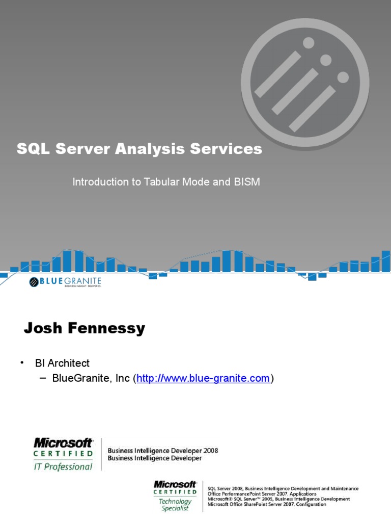 SQL Server Analysis Services: Introduction To Tabular Mode and BISM ...