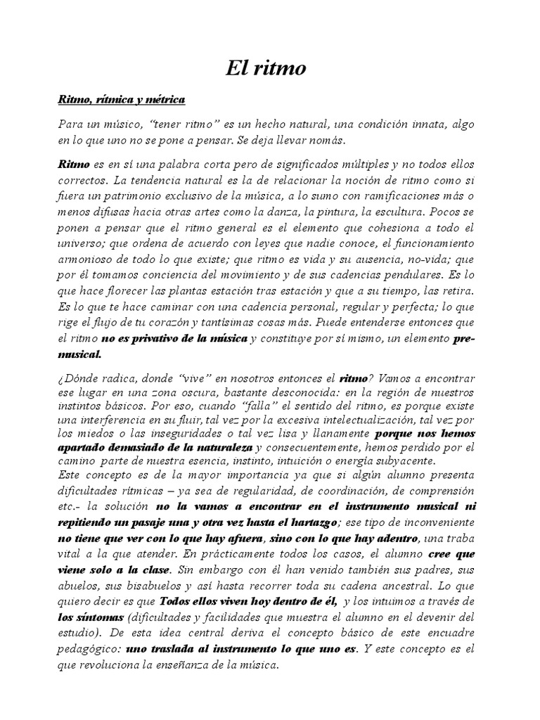 El Ritmo Libro Pdf Ritmo Poética