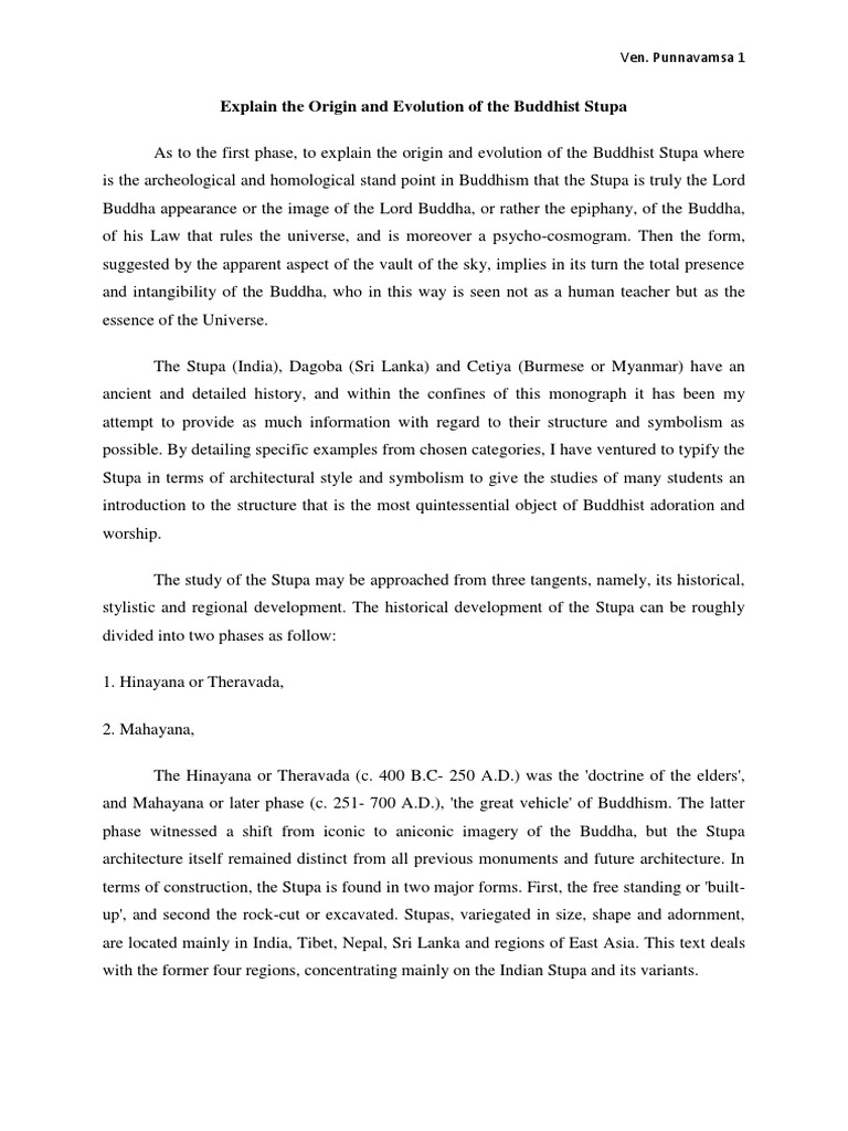 Explain The Origin and Evolution of The Buddhist Stup01 | PDF | Gautama ...