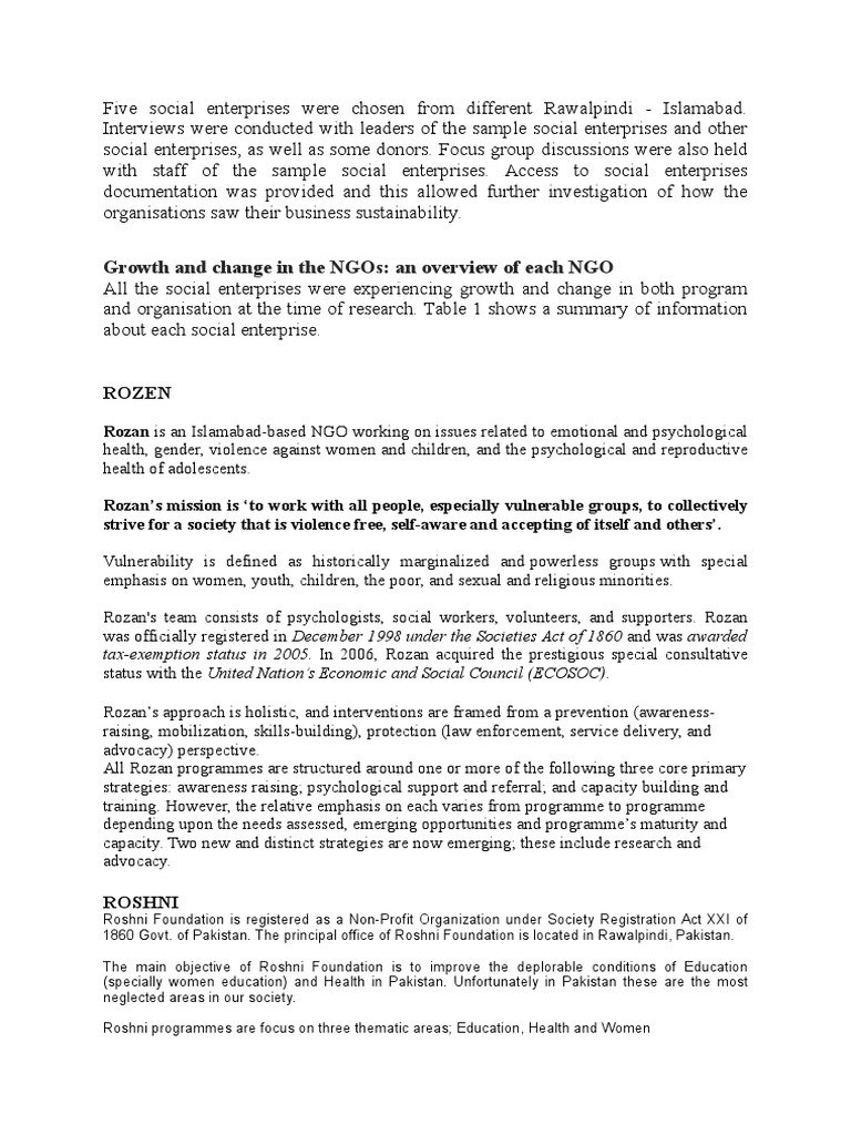 Growth and Change in The Ngos: An Overview of Each Ngo: Rozen | PDF ...