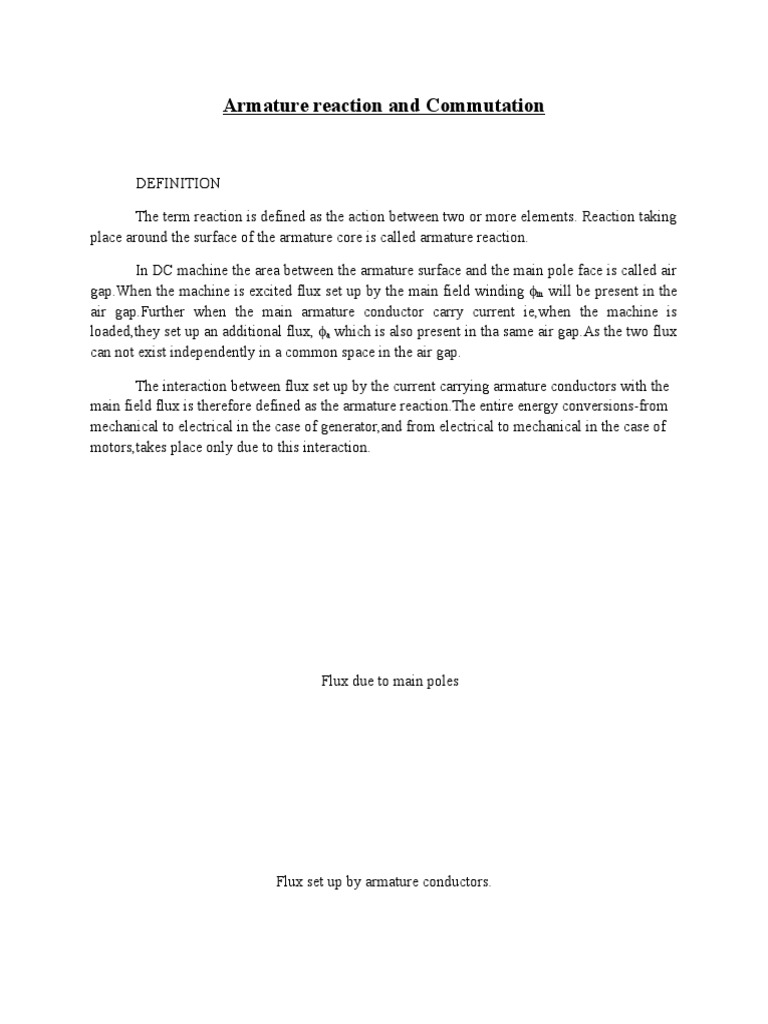 Armature Reaction and Commutation | PDF | Electric Current | Electrodynamics