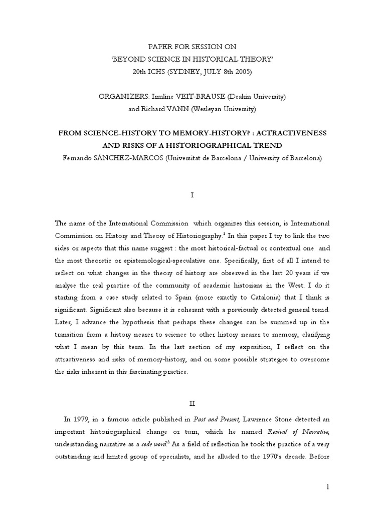 Science History Memory History | PDF | Historiography | Historian