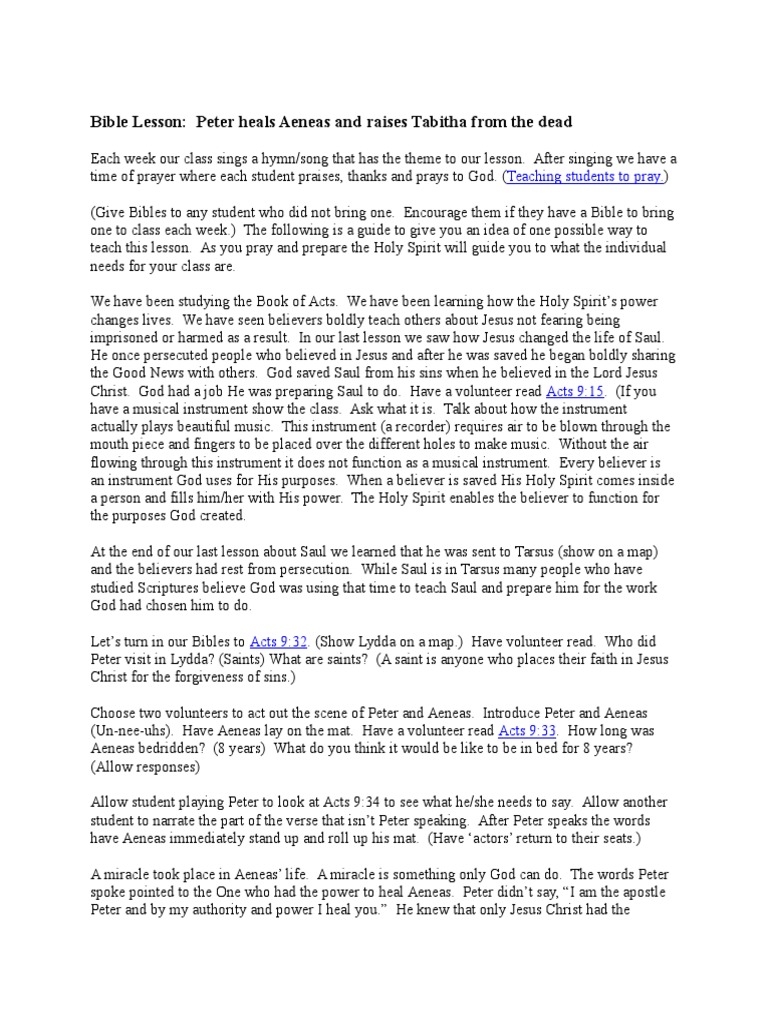 Peter Heals Aeneas and Raises Tabitha From The Dead | PDF | Saint Peter ...