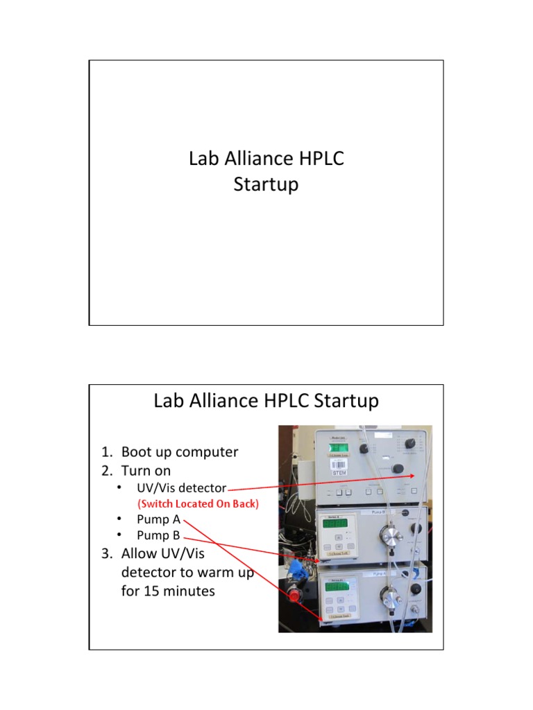 Lab Alliance HPLC Startup Guide | PDF | Technology & Engineering