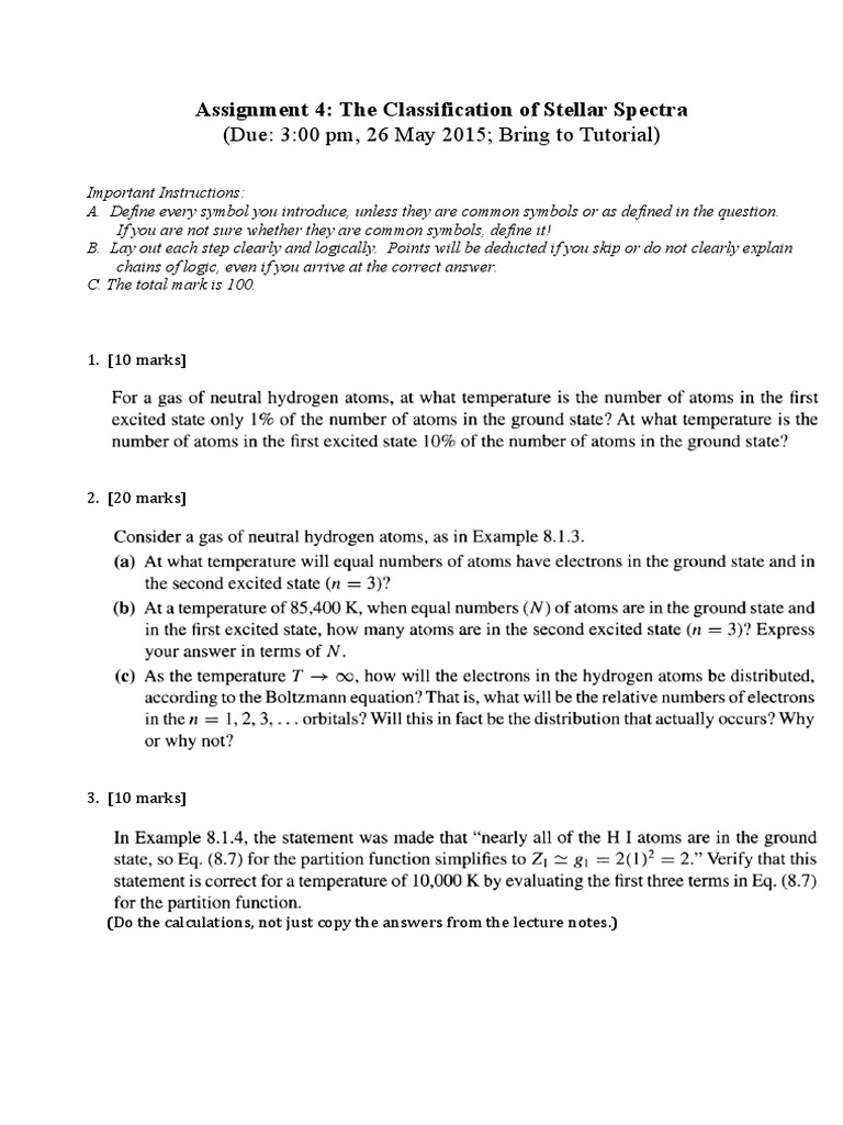 Stellar Spectra Classification Assignment | PDF