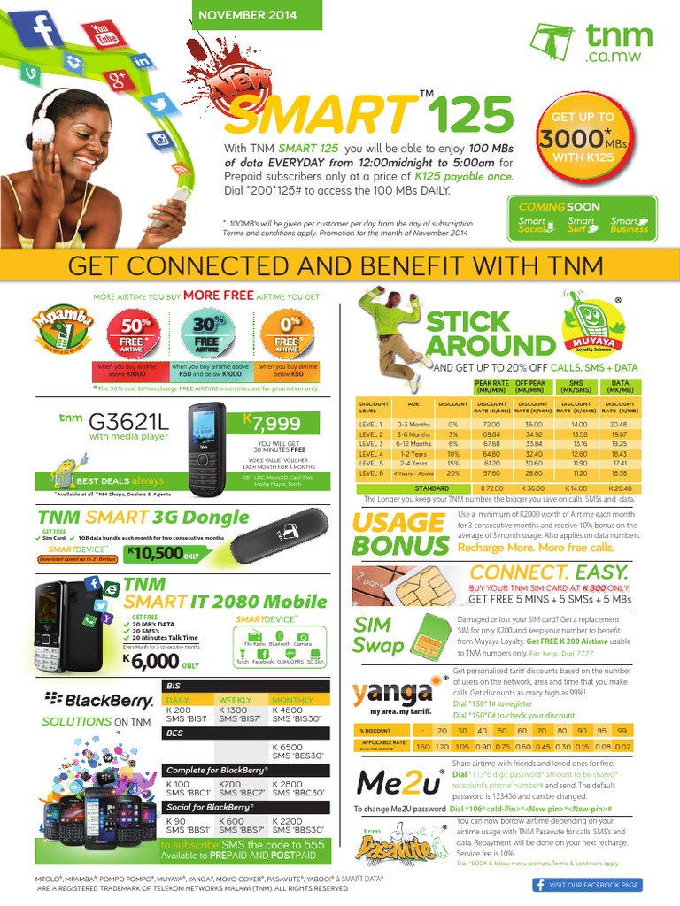 Get Connected and Benefit With TNM: Smart | PDF | Subscriber Identity ...