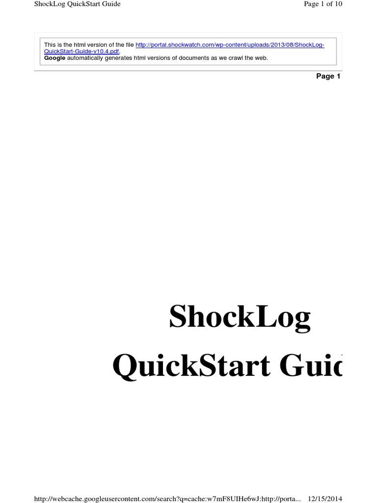 Shocklog Quickstart Guide: Google Automatically Generates HTML Versions ...