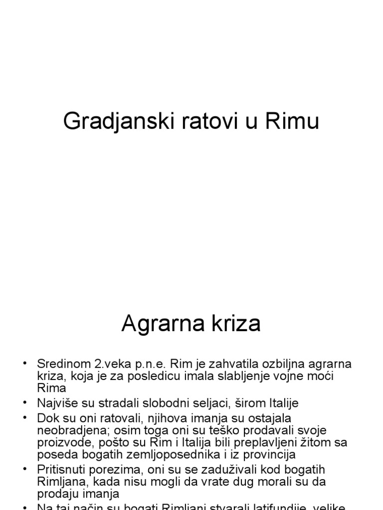 Gradjanski Ratovi U Rimu | PDF