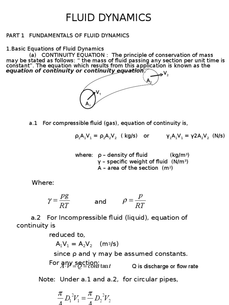 Part I.A - Fundamentals of Fluid Dynamics | PDF | Visual Cortex | Fluid ...