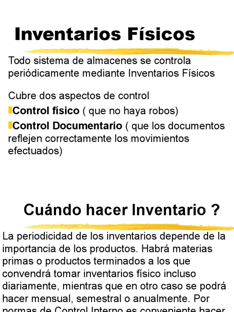 Tipos de Inventarios Físicos y Control | PDF