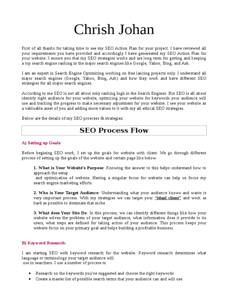 SEO Action Plan | PDF | Search Engine Optimization | Hyperlink
