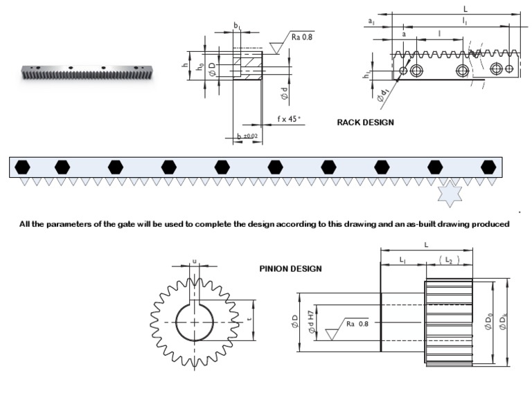 Rack and Pinion Drawing | PDF