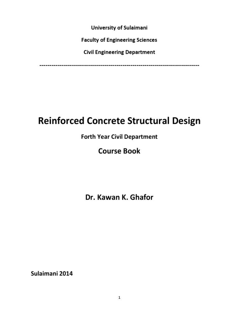 Reinforced Concrete Structural Design: Course Book | PDF | Structural Steel | Reinforced Concrete