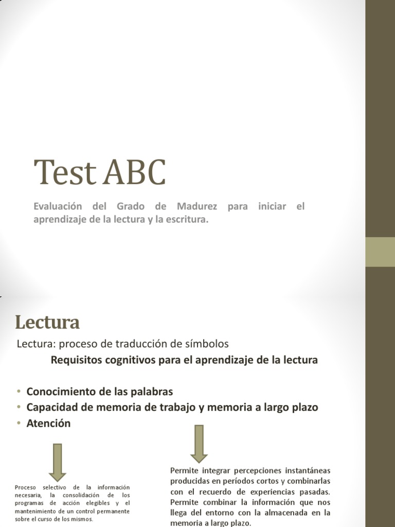 Test ABC | PDF | Lectura (proceso) | Memoria